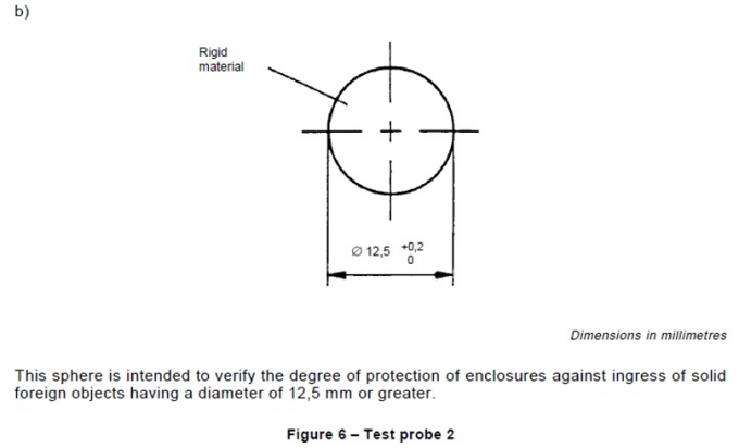 IEC 61032 Test Probe 2 Figure 6 Ф12.5mm For Enclosures Against Ingress Test